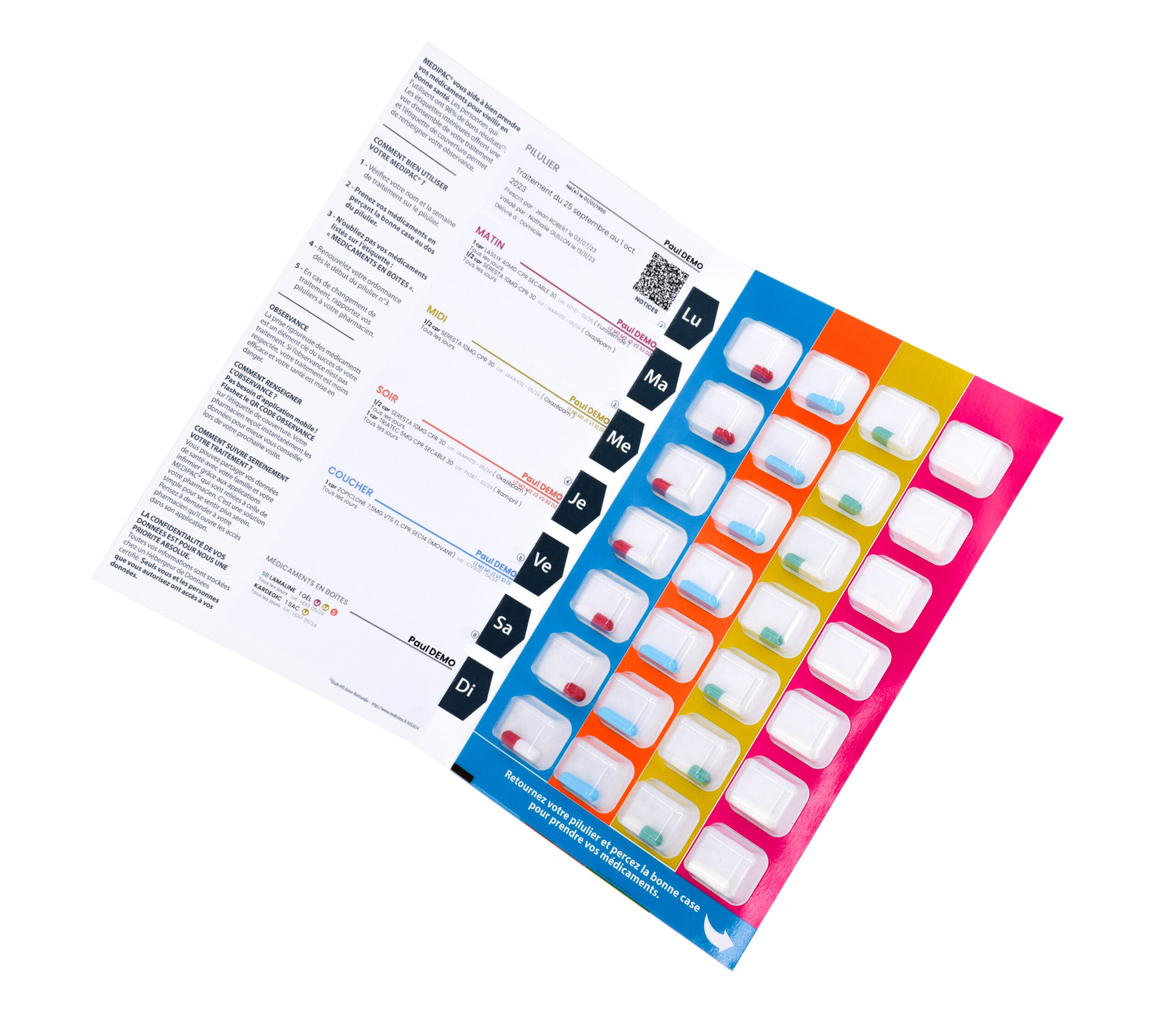 Coffret Medipac. 12 piluliers, 3 mois de traitement. - Medissimo