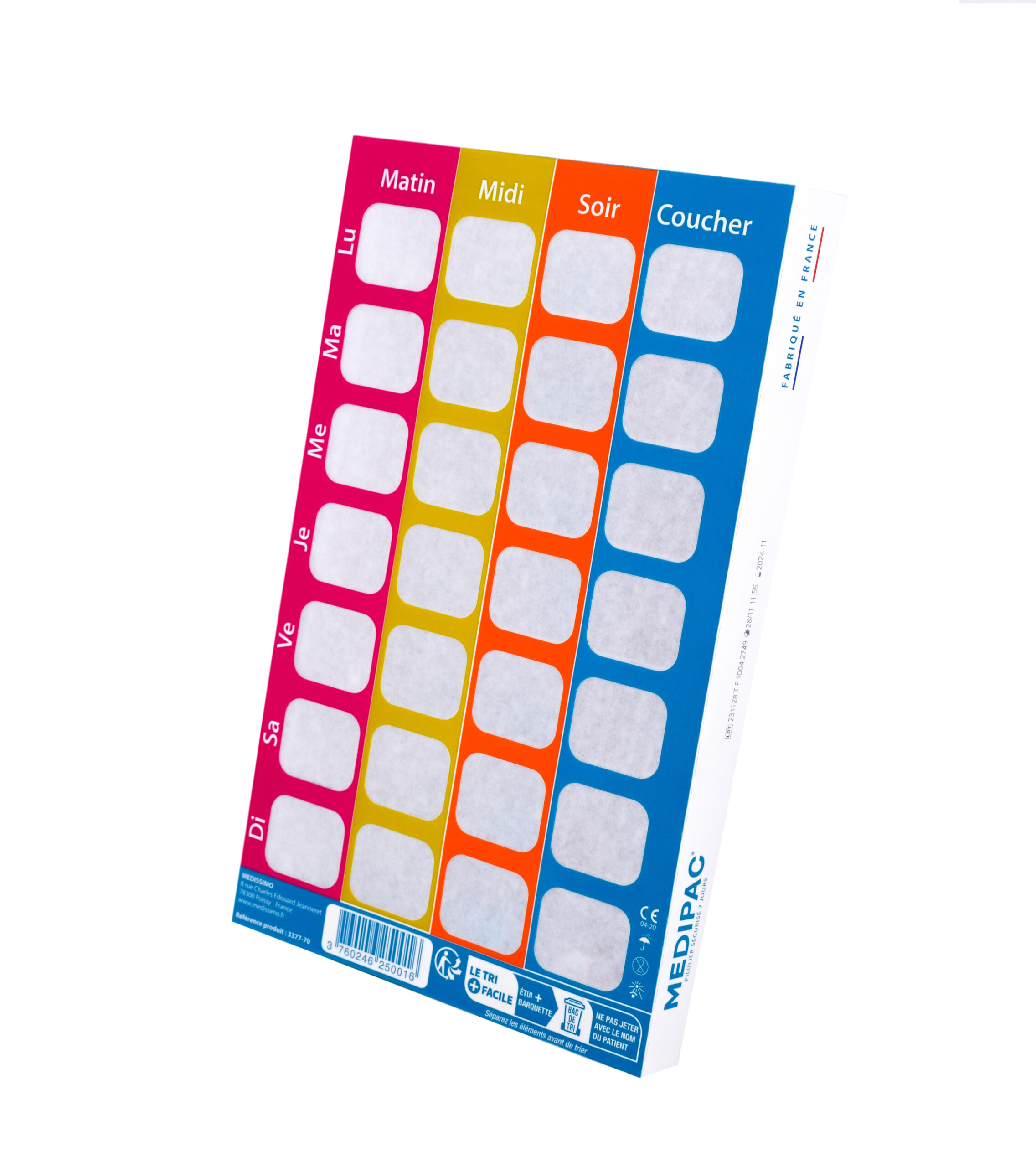 Coffret Medipac. 12 piluliers, 3 mois de traitement. - Medissimo